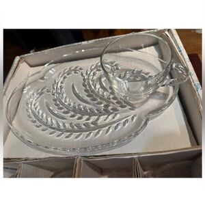 federal glass | Dining | Vintage New 95s 4 Pc Homestead Snack Set ...